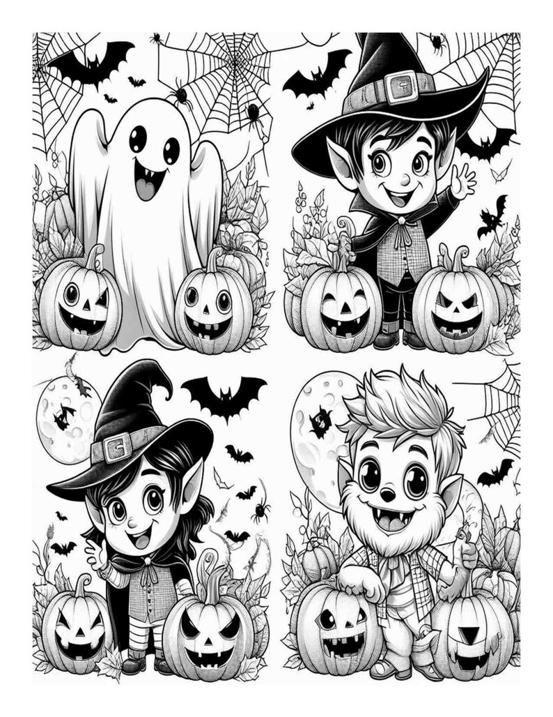 Creepy Halloween Coloring Pages for Adults: 25 Digital Prints - Etsy