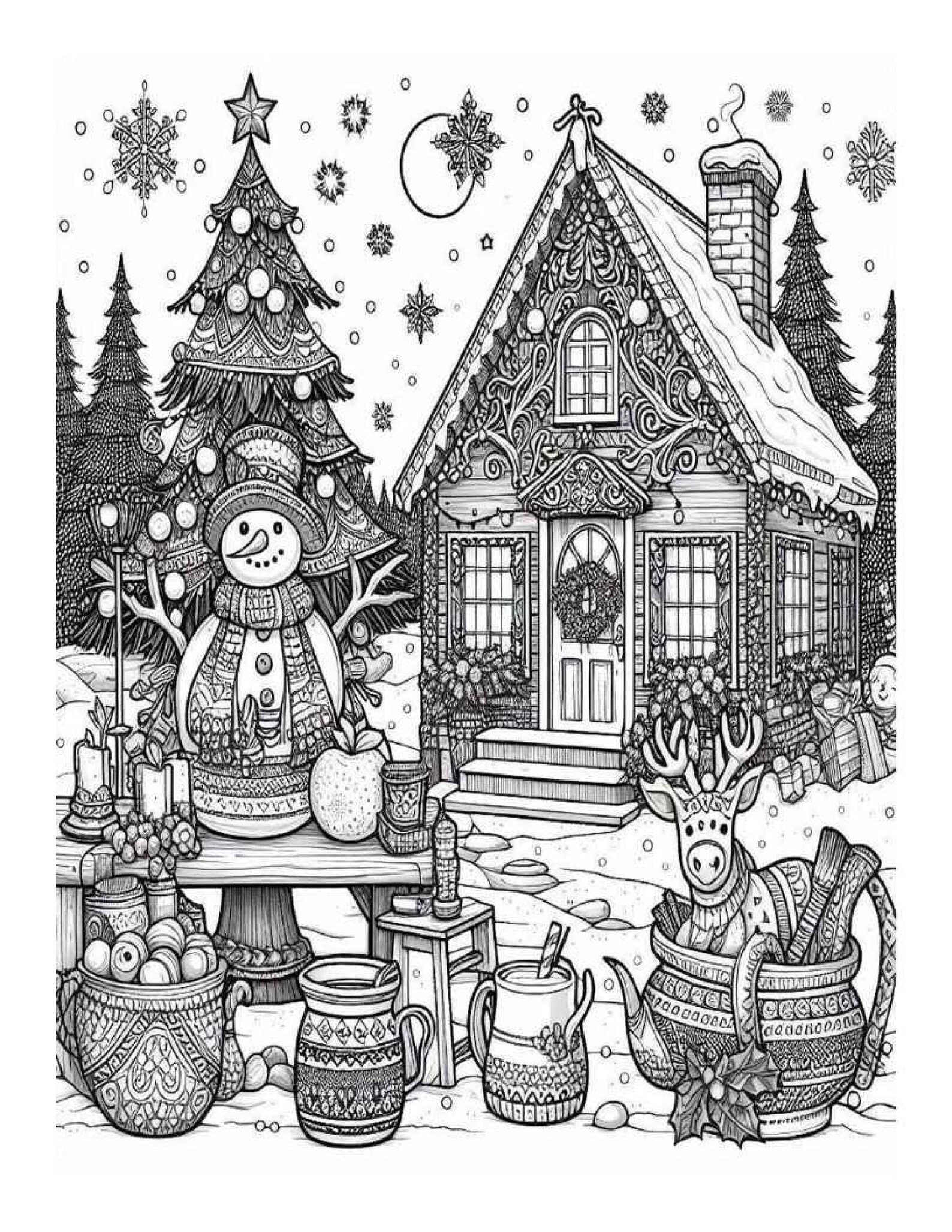 Country Christmas Coloring Pages for Adults: 25 Printable Designs (PDF ...