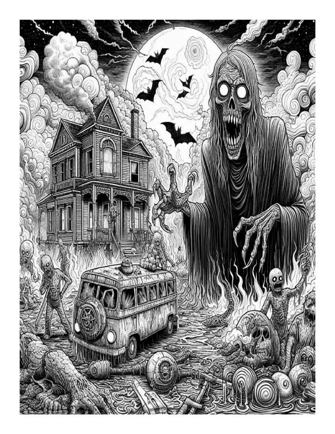 Nightmare Horror Coloring Pages for Adults: 25 Printable Designs - Etsy