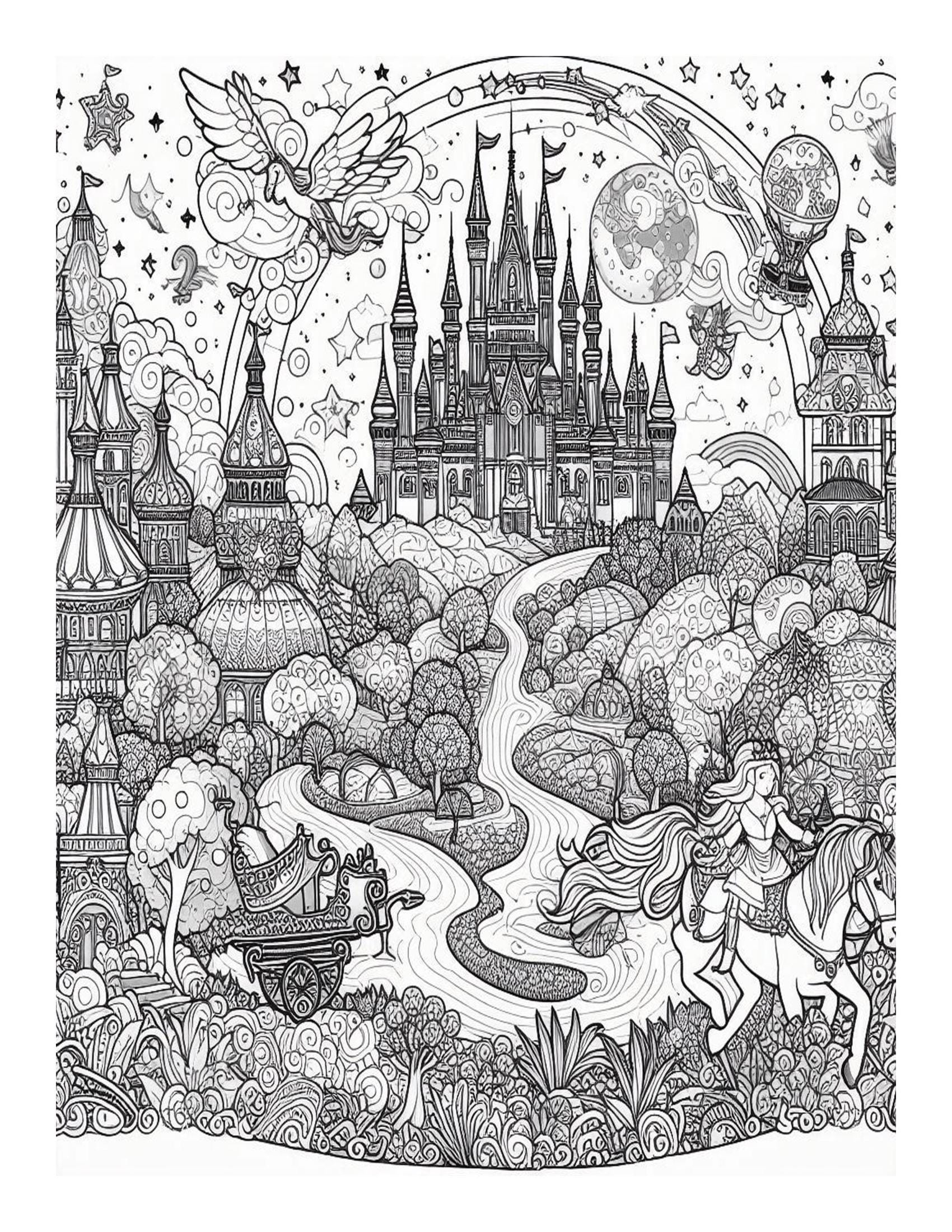 Magical World Coloring Pages for Adults: 25 Printable Designs (PDF ...