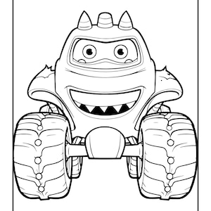 Monster Trucks Coloring Pages for Kids: 25 Printable Designs (PDF) - Etsy