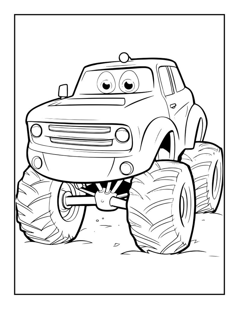 Monster Trucks Coloring Pages for Kids: 25 Printable Designs (PDF) - Etsy