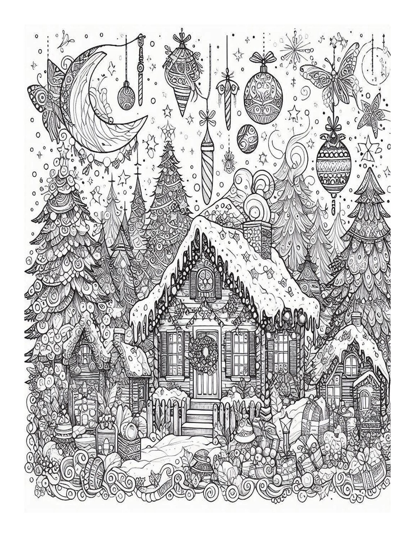 Magical Christmas Coloring Pages for Adults (PDF Download) - Etsy