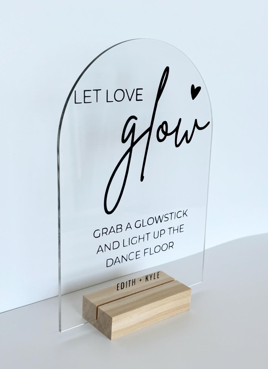 Acrylic Glow Stick Sign, Wedding Glow Sticks Sign, Let Love Glow Sign ...