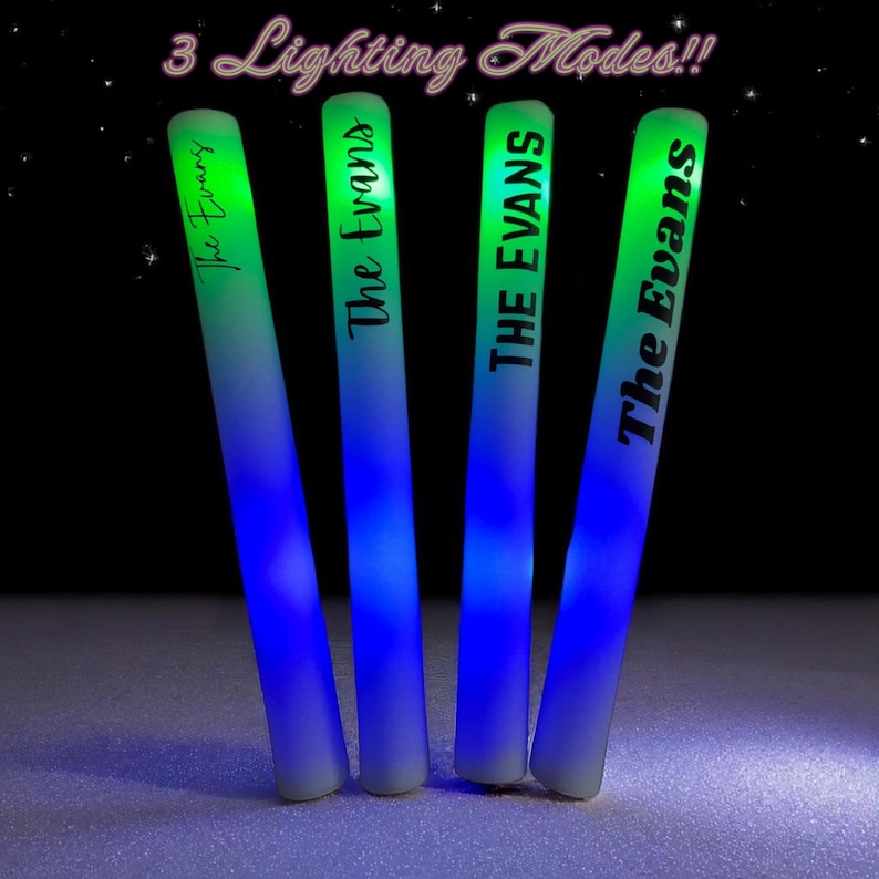 Personalized LED Foam/glow Sticks - Etsy