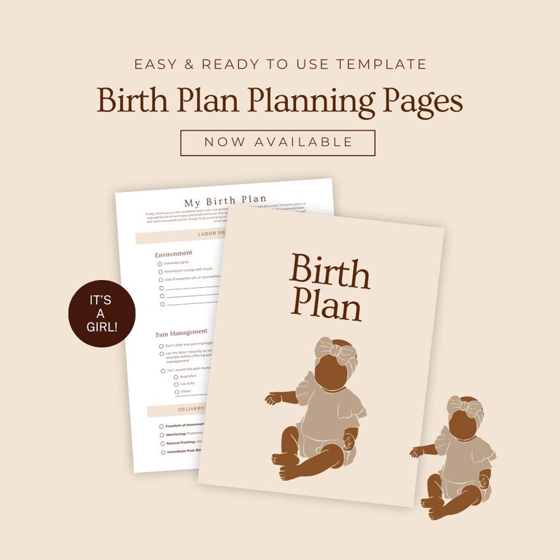 Baby Girl Birth Plan - Etsy