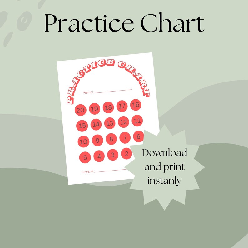 Practice Chart | Reward Chart | Printable - Numbered - Etsy