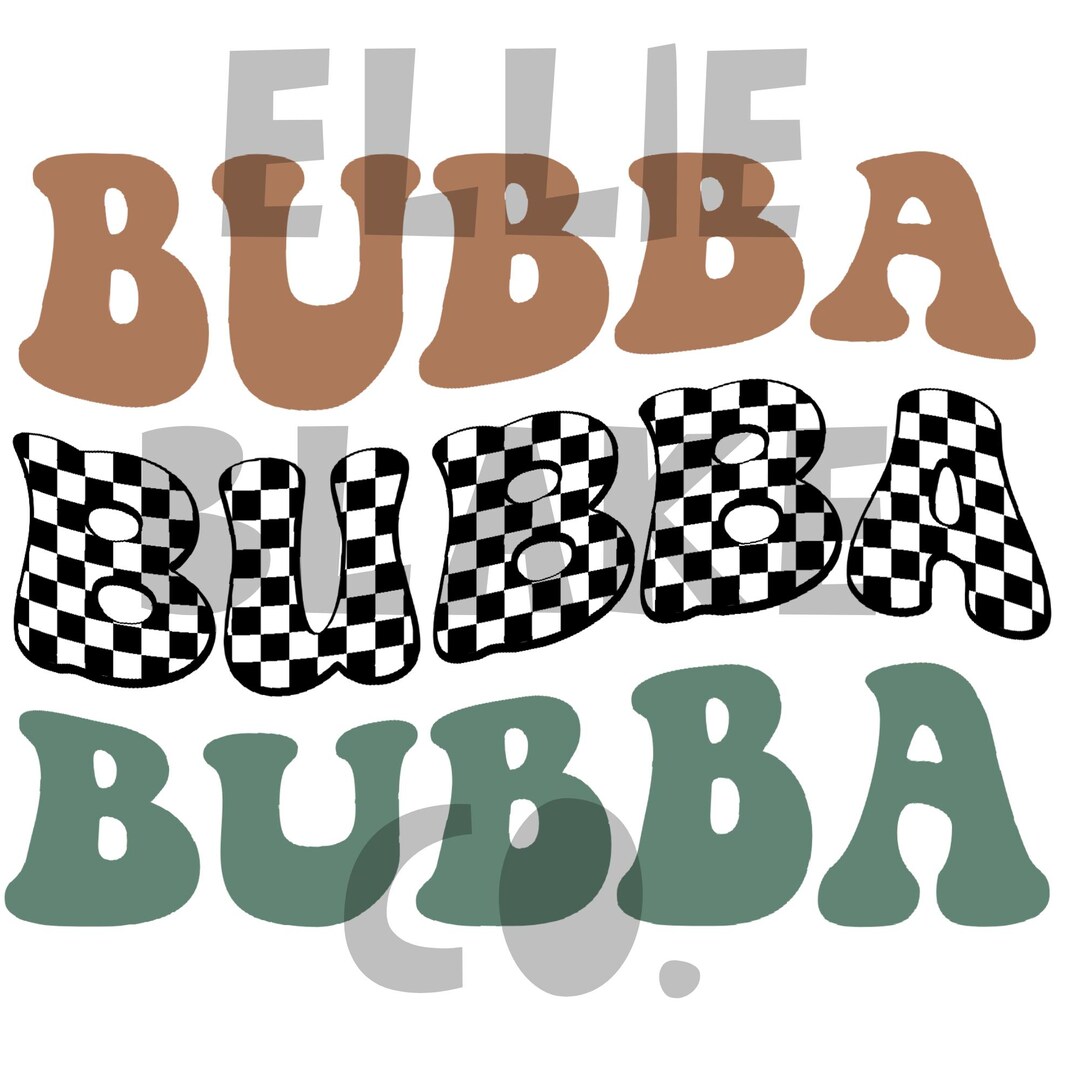 Repeating Wavy Letters Bubba PNG FILE - Etsy