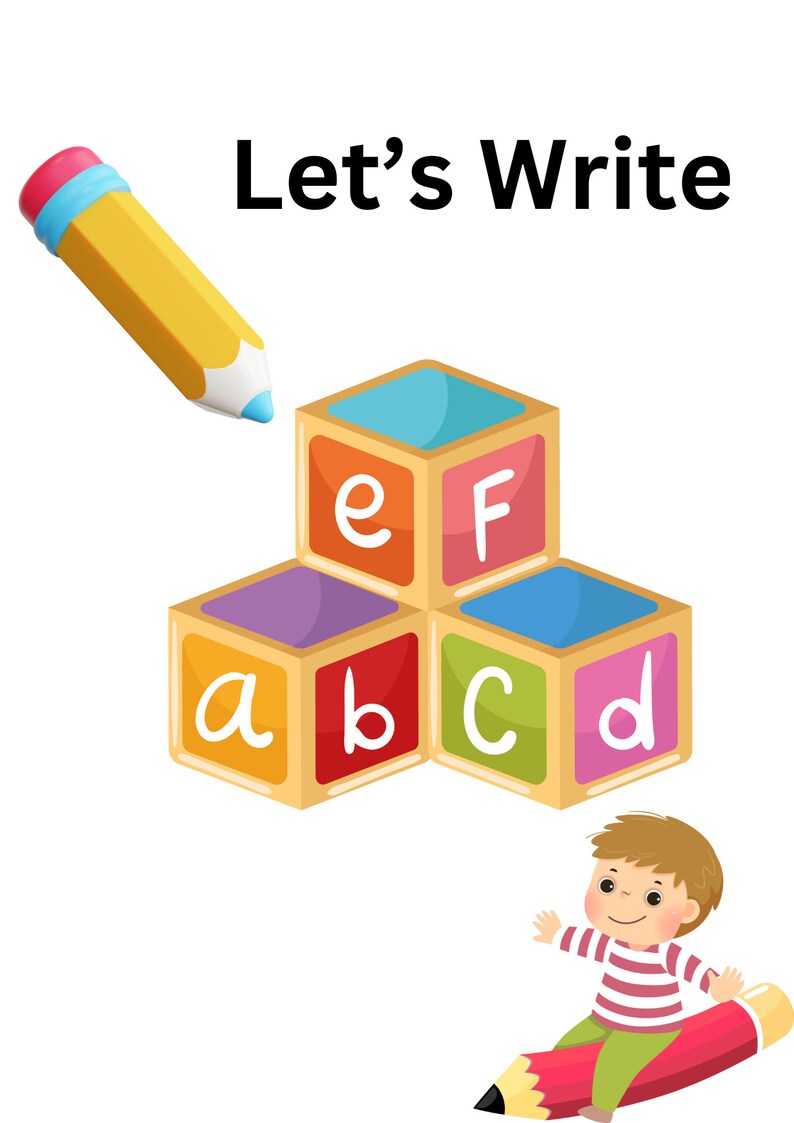 Learn to Write Simple Alphabet and Color the Object - Etsy