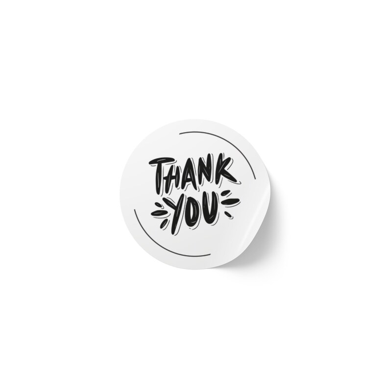 Thank You Sticker Roll Simple Sticker Round Sticker Label Rolls - Etsy
