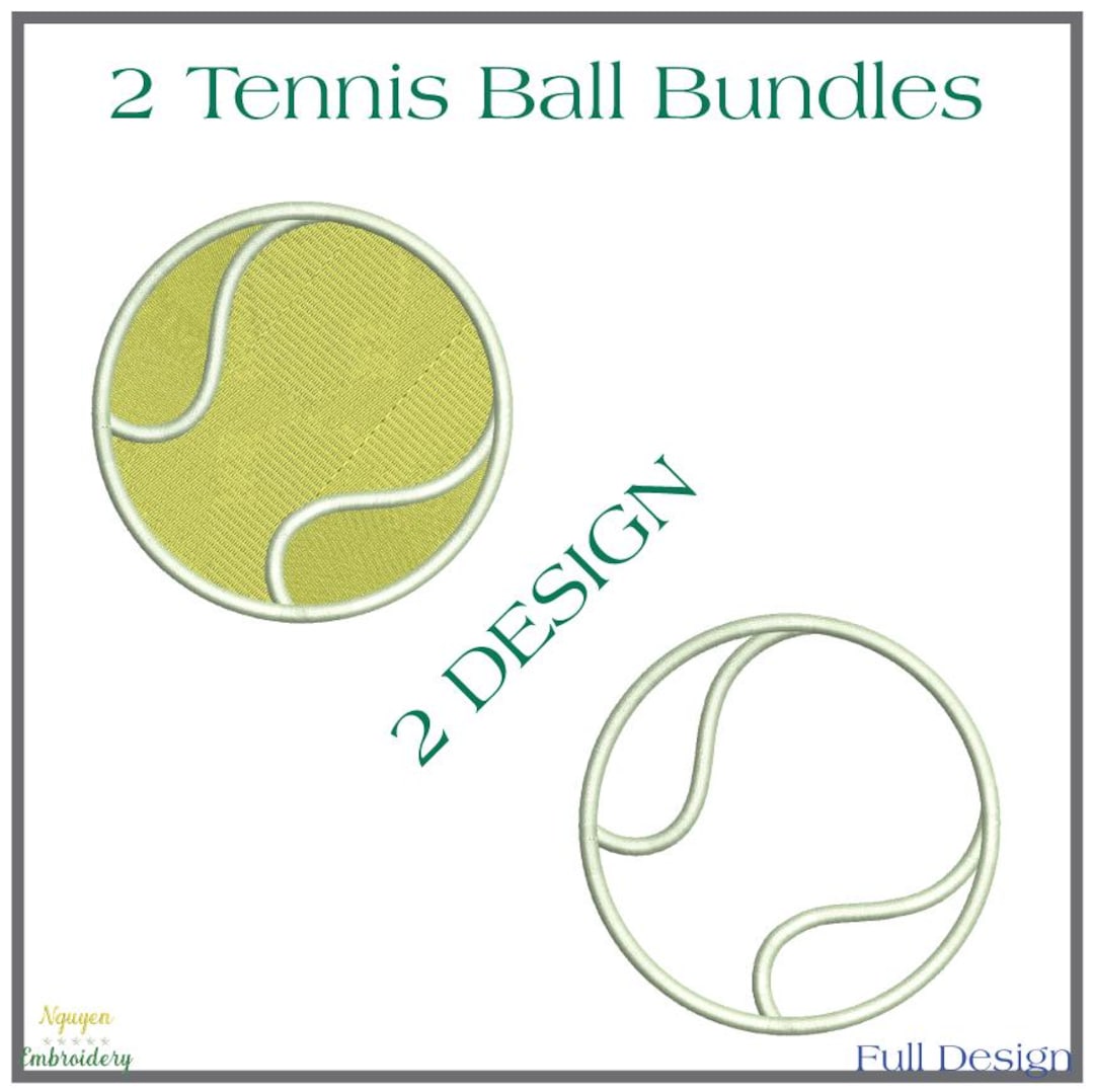 TENNIS Ball Embroidery Design With 30 Sizes, Tennis Ball Design ...