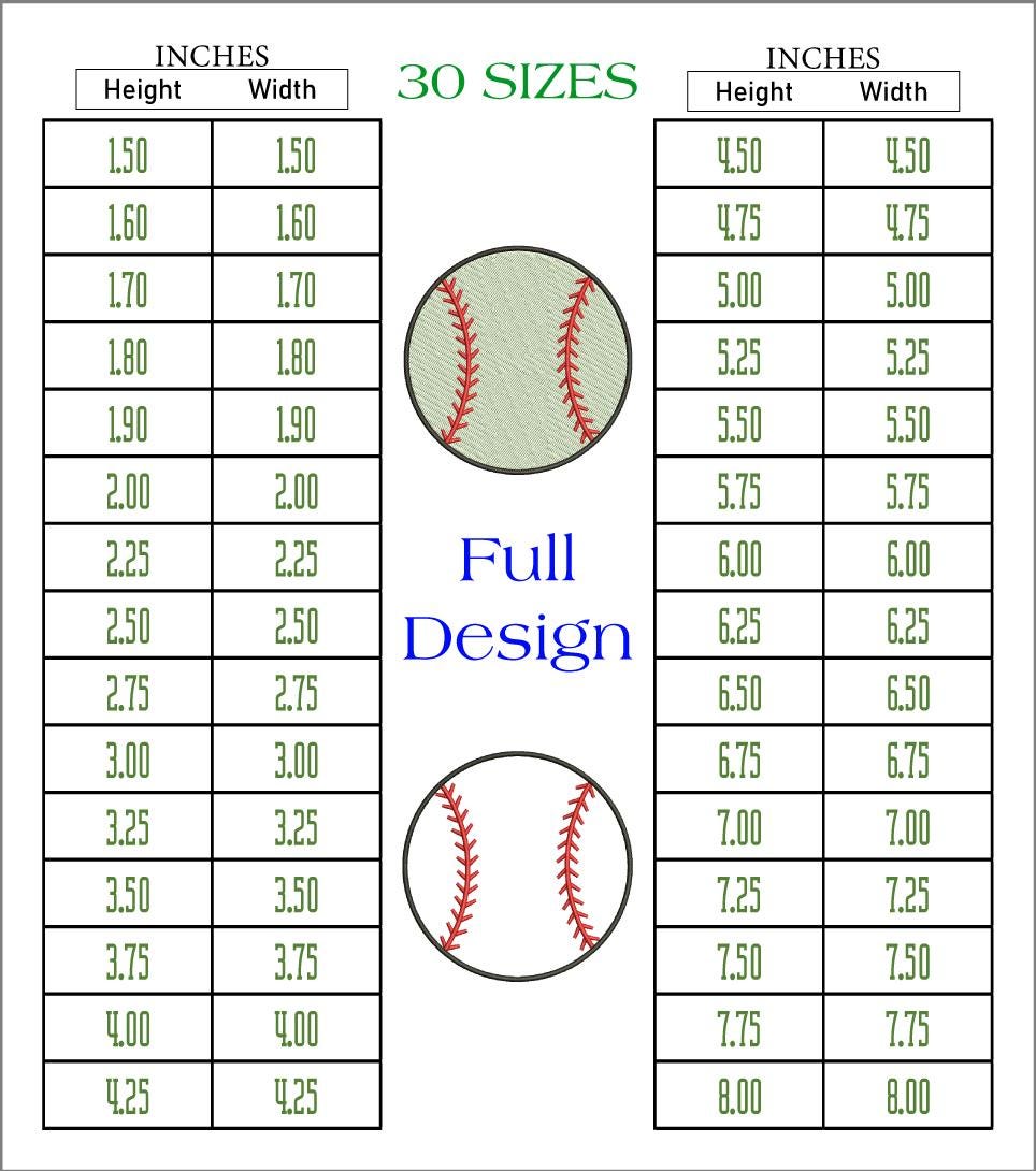 BASEBALL Embroidery Design With 30 Sizes, Baseball Design , Baseball ...