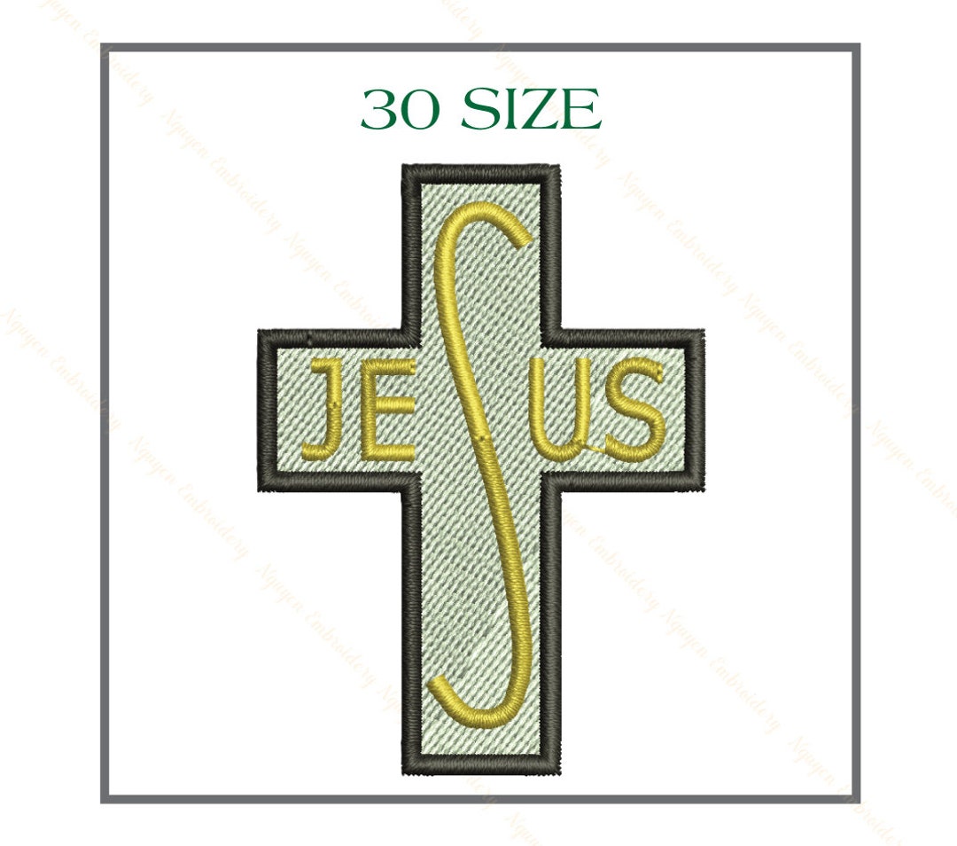 Jesus Cross Embroidery Design: Christian Religious Pattern (digital ...