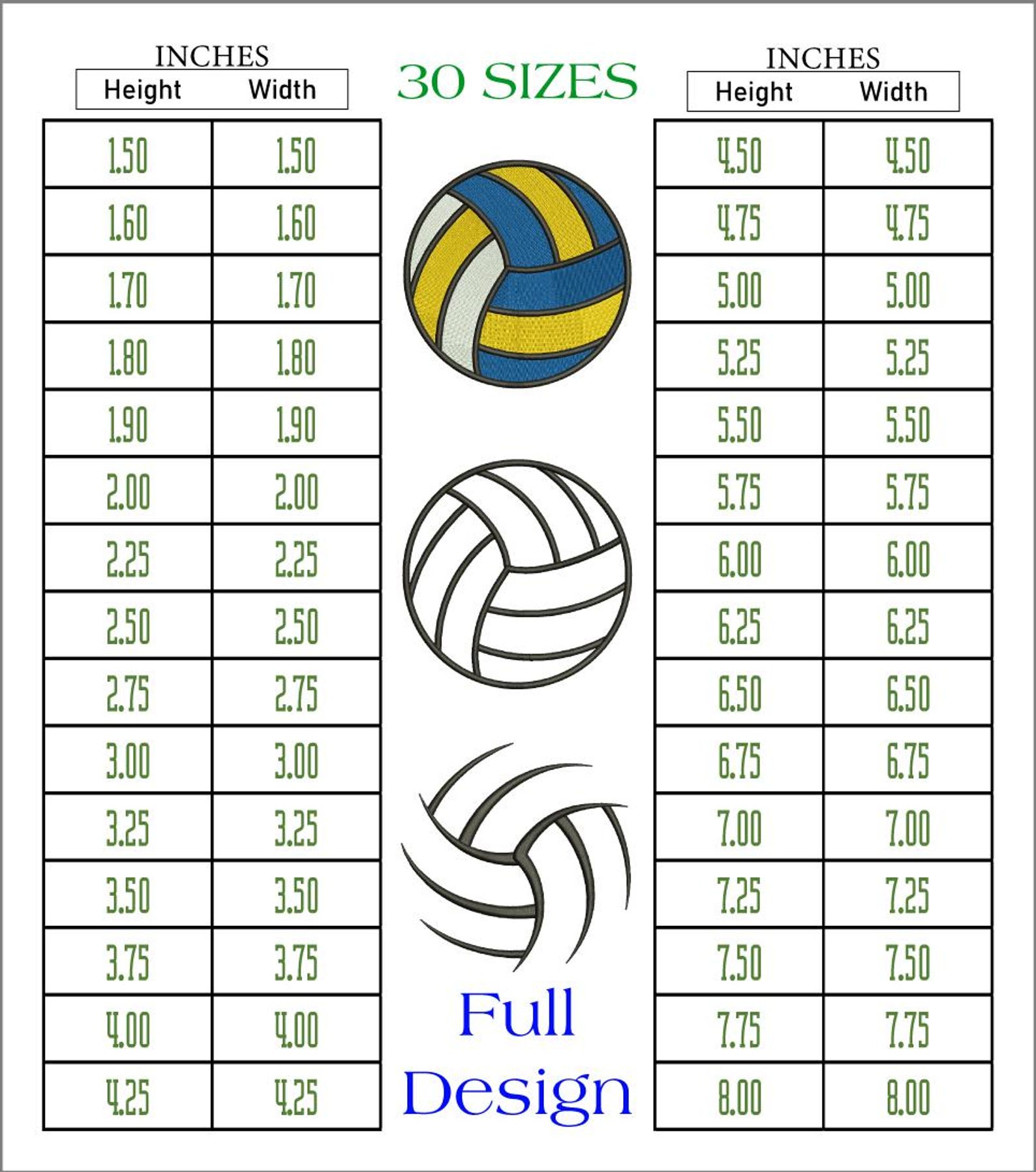 VOLLEYBALL Embroidery Design With 30 Sizes, Volleyball Design ...