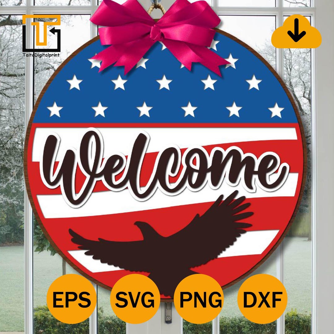 Patriotic Eagle American Flag SVG, 4th July, Laser Cut File (digital ...