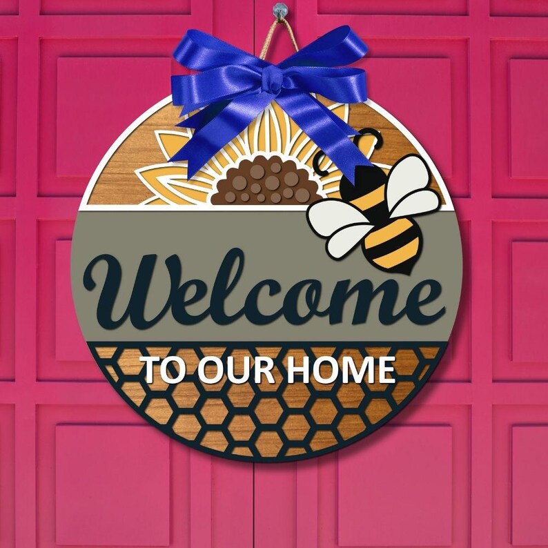 Bee Welcome Sign Decor ,boho Bee Home Sweet Home Sign,template, Cricut ...