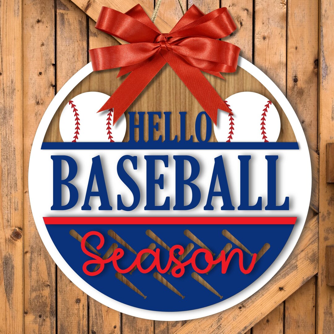 Softball Ornament Svg File - Hello Baseball Season Sign Svg-laser Cut ...