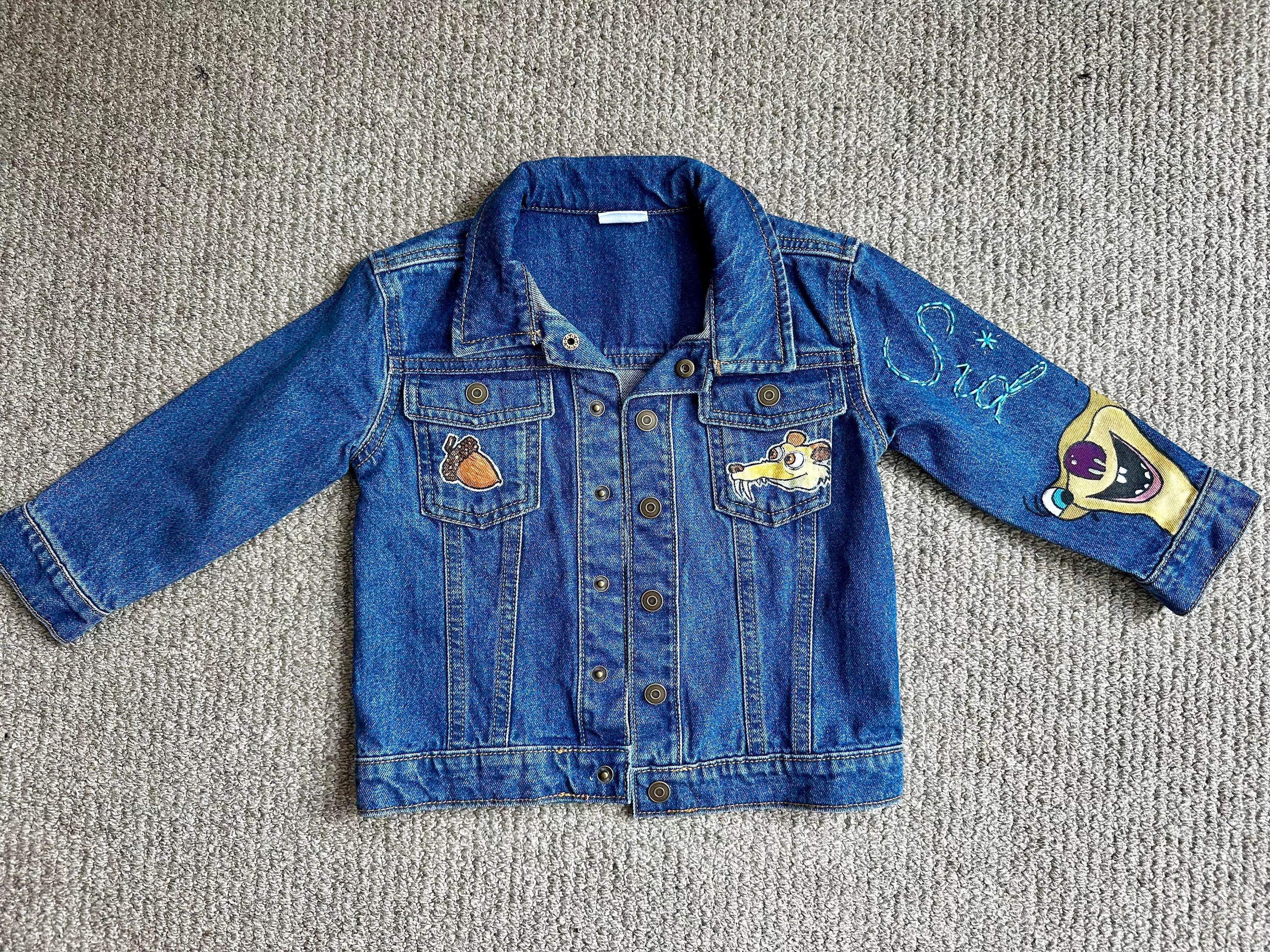 Custom Hand Painted Denim Jacket | Girls Custom Denim Jacket | Boys ...
