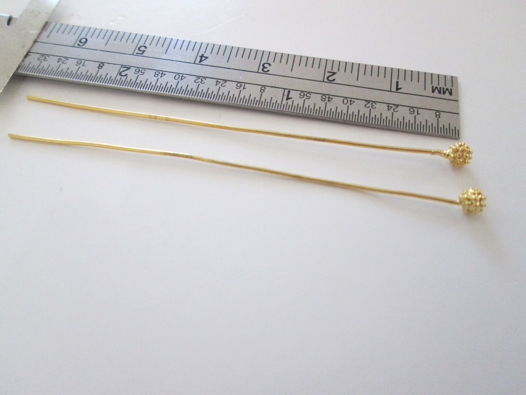 GLAMOROUS GOLD HEADPINS !! Vermeil Head Pins ~ Gold Over Sterling ...