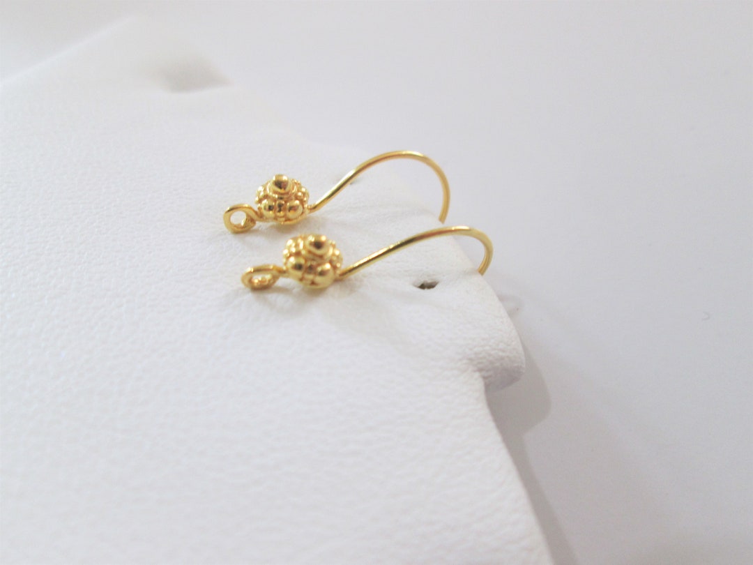 FANCY EARWIRES !! 24 Kt Gold Over Sterling Silver Earwires ~ Vermeil ...