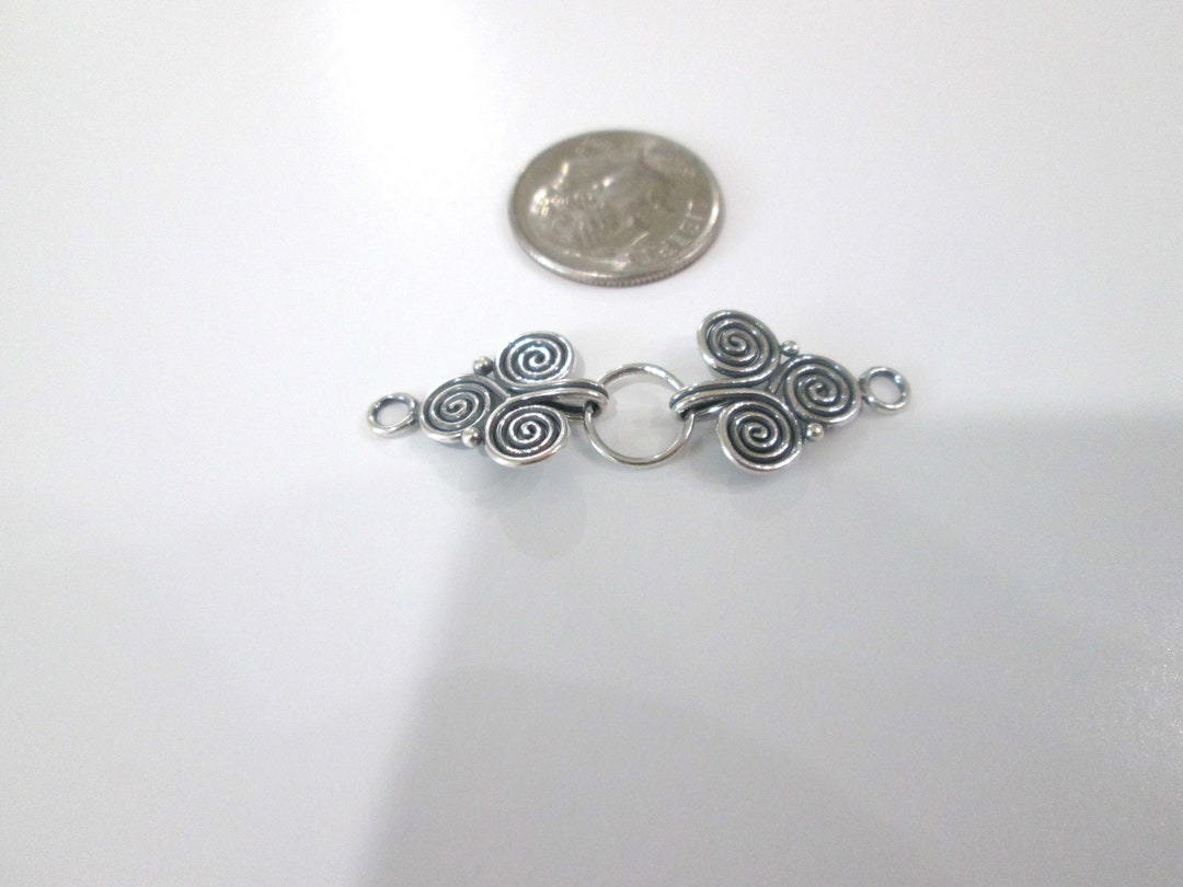 Sexy SPIRAL CLASP ~ Ornate Sterling Silver Clasp ~ 40 Mm ~ Artisan ...