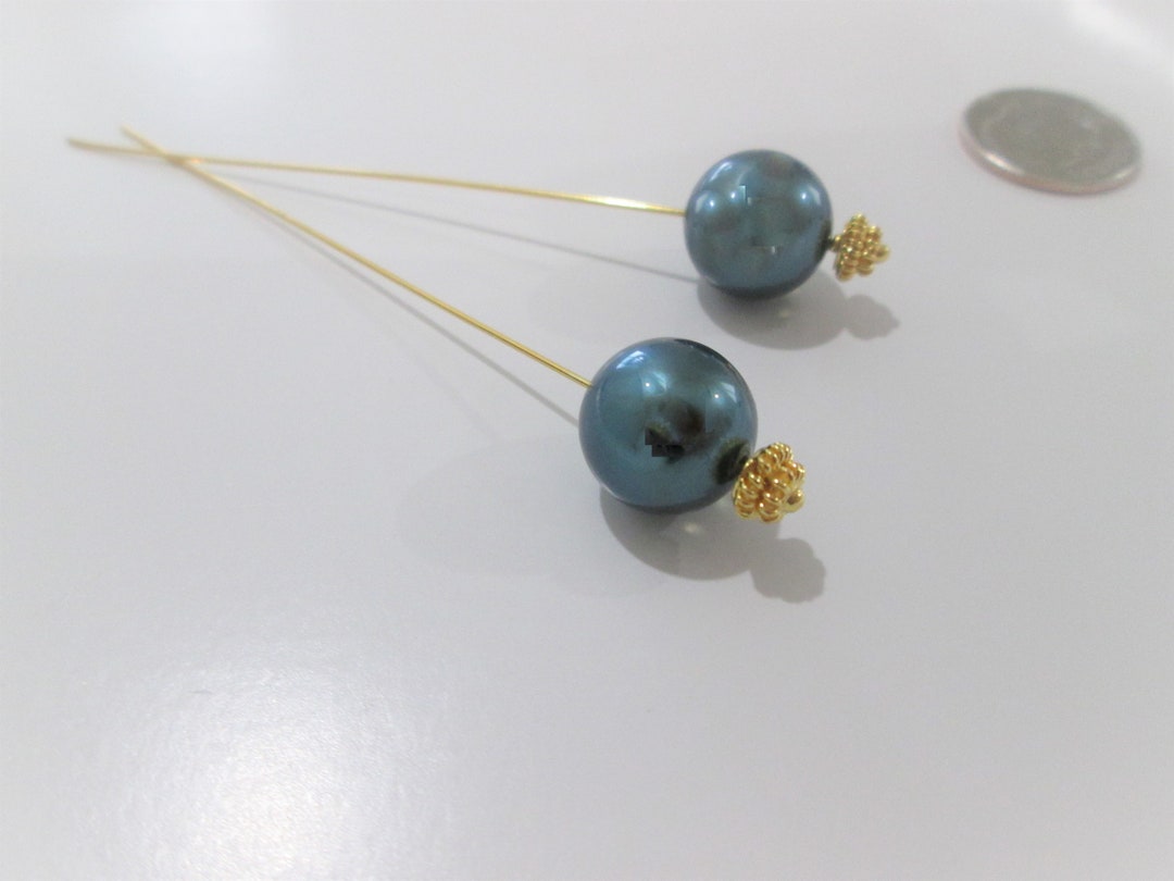 GLAMOROUS GOLD HEADPINS !! Vermeil Coiled Head Pins ~ Gold Over ...