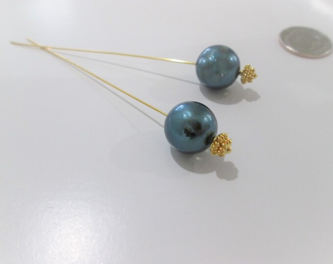 GLAMOROUS GOLD HEADPINS !! Vermeil Coiled Head Pins ~ Gold Over ...