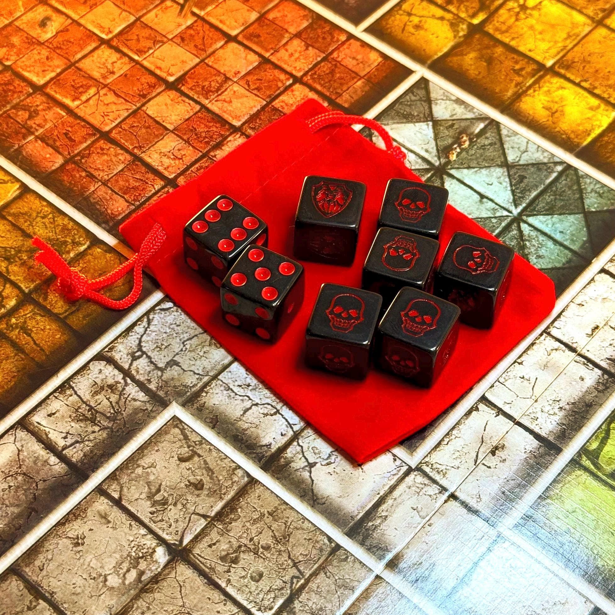 Special Dice Set - for Use With Heroquest - Combat & Movement, With Bag ...
