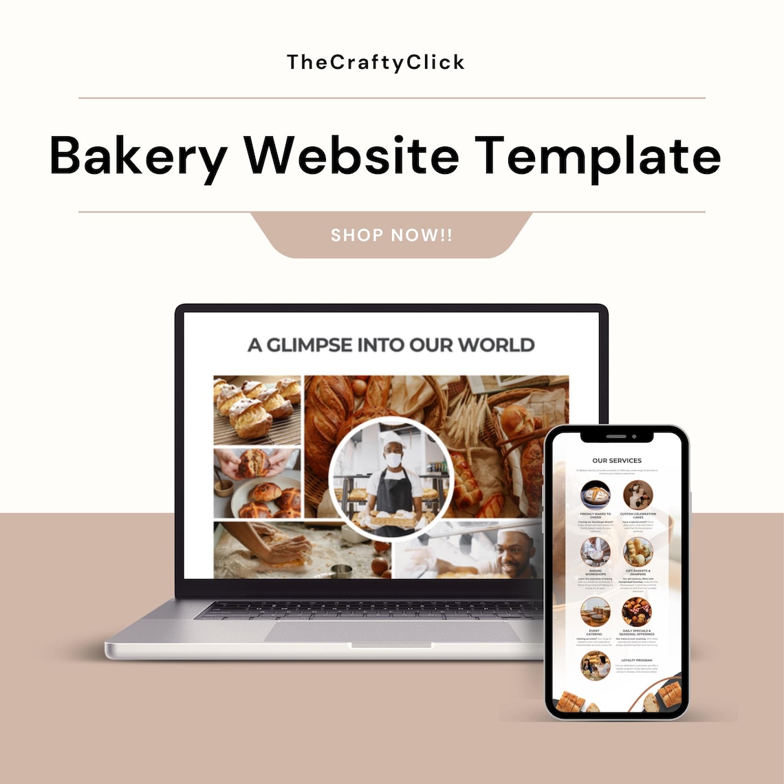 Bakery Website Template, Elegant and Easy-to-edit Web Templates for ...