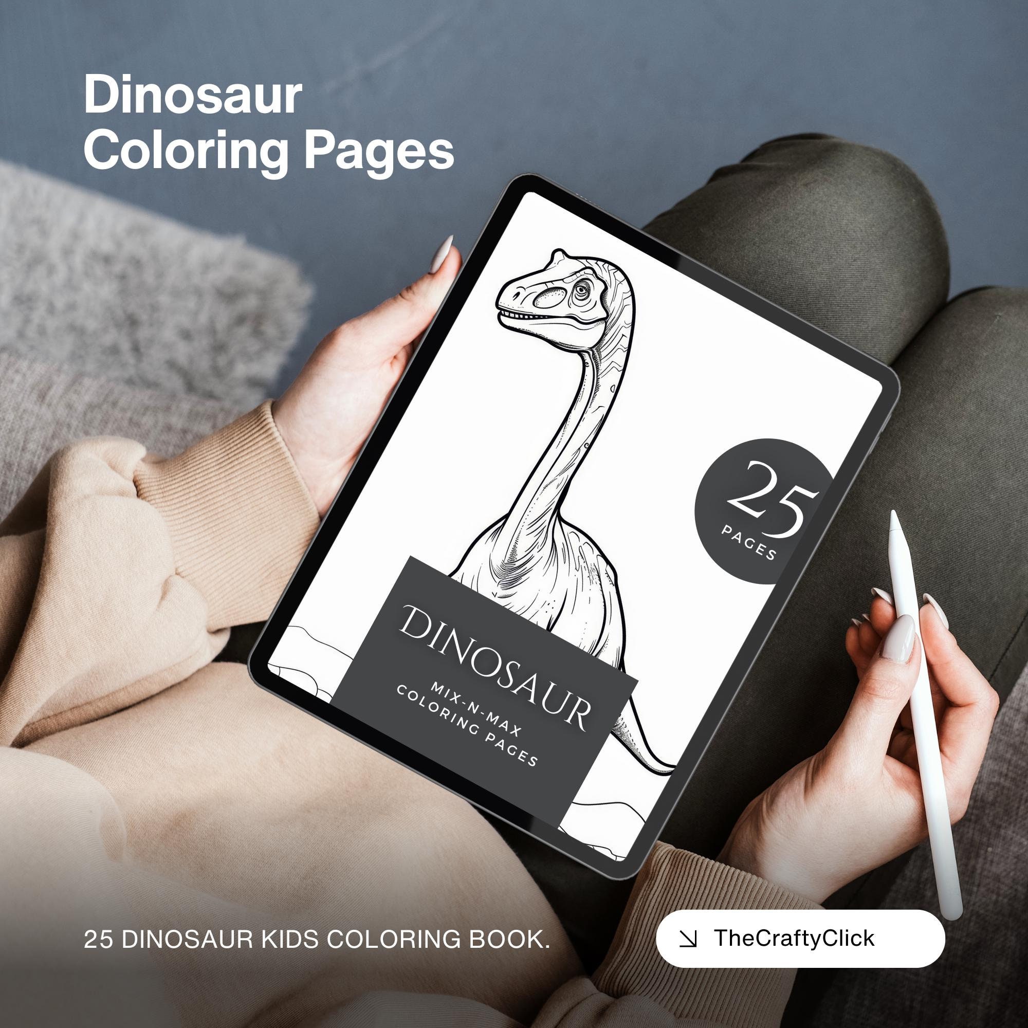 Dinosaur Coloring Book, Kids Activity Book, Printable Dinosaur Coloring ...