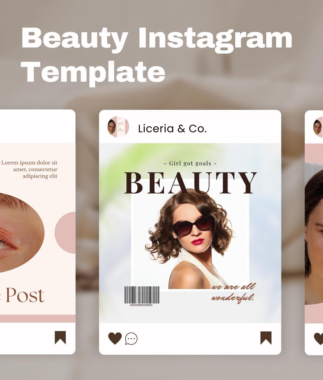 Beauty Instagram Template, Editable Social Media Post Templates ...