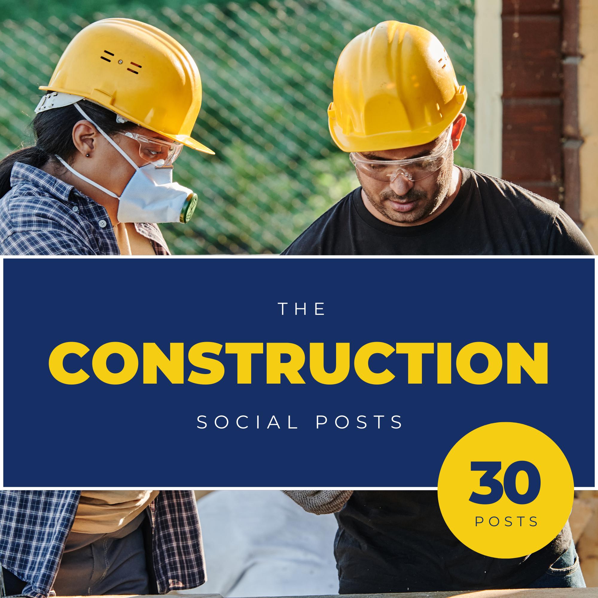 CONSTRUCTION Social Media Posts Template, Editable IG Content for ...