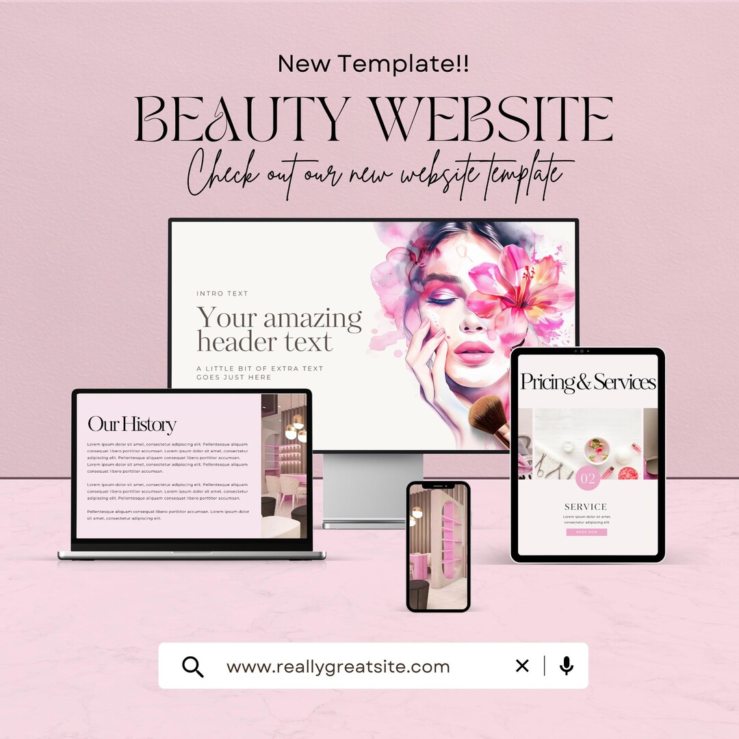 Beauty Website Templates, Elegant Digital Templates for Stunning Beauty ...