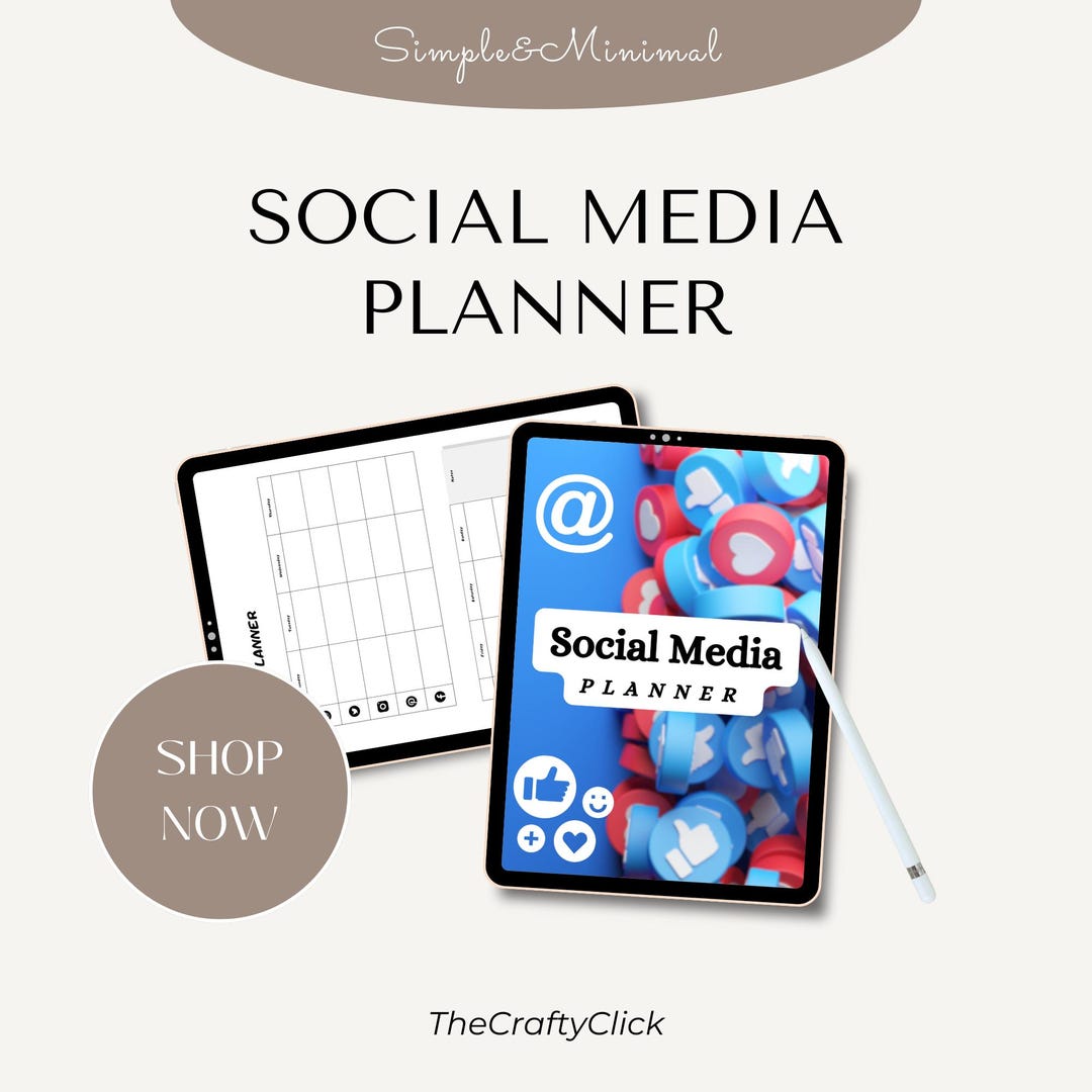 Digital Social Media Planner, Printable Organizer, Plan Your Social ...