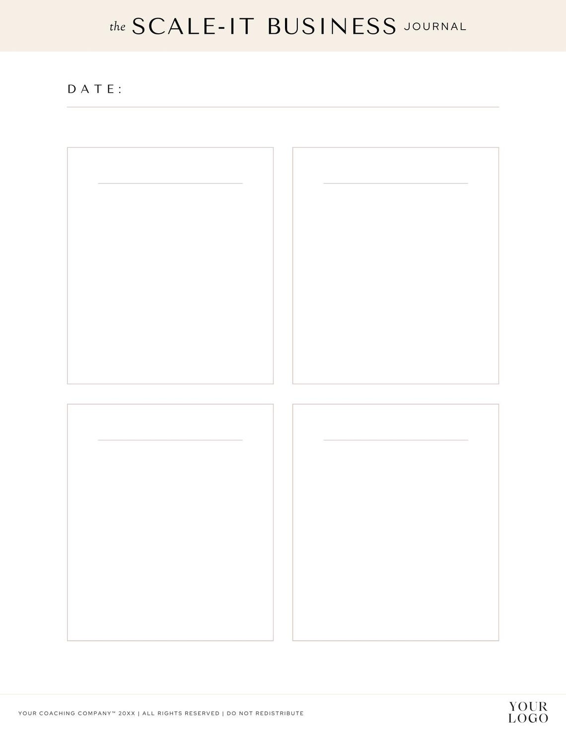 The Scale-it Business Journal Template, Editable Template, Digital ...