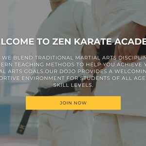 Karate School Website Template, Professional Editable Site for Martial ...