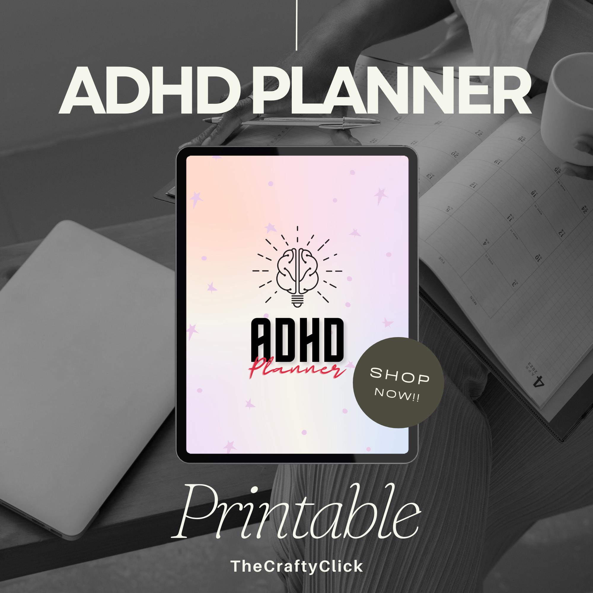 Digital ADHD Printable Planner, Customizable Daily Organizer, Effective ...