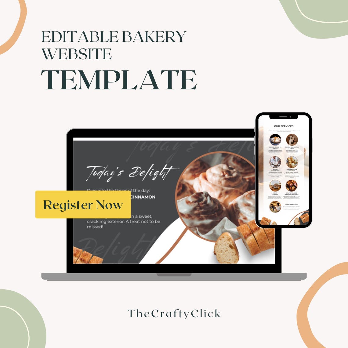 Bakery Website Template, Elegant and Easy-to-edit Web Templates for ...