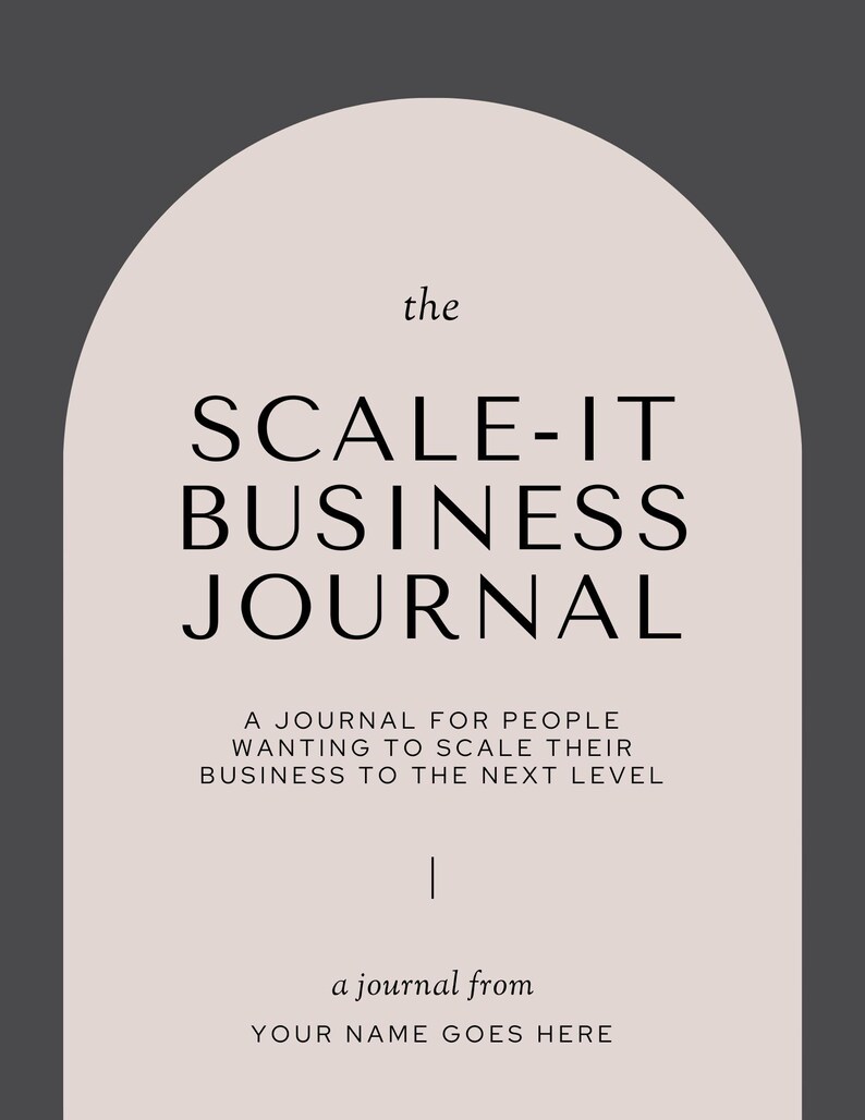 The Scale-it Business Journal Template, Editable Template, Digital ...