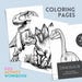 Dinosaur Coloring Book, Kids Activity Book, Printable Dinosaur Coloring ...