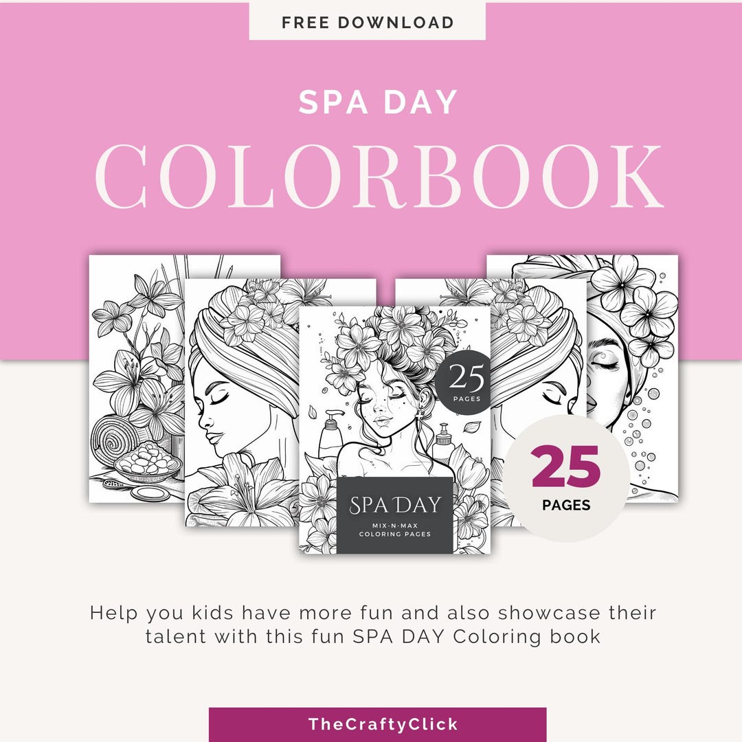 Spa Day Coloring Book for Kids, Fun Relaxing Spa Coloring Pages ...