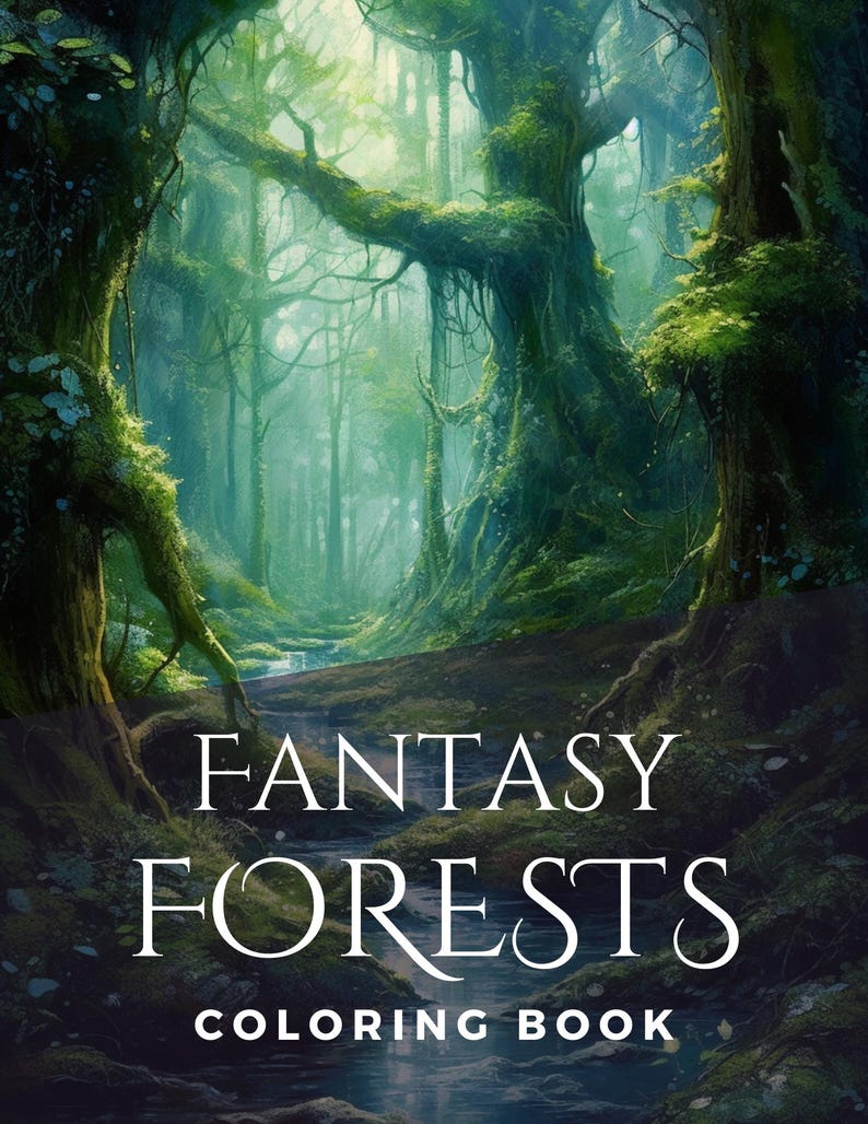 Kids Fantasy Forests Coloring Book, Digital Printable, Magical Forest ...