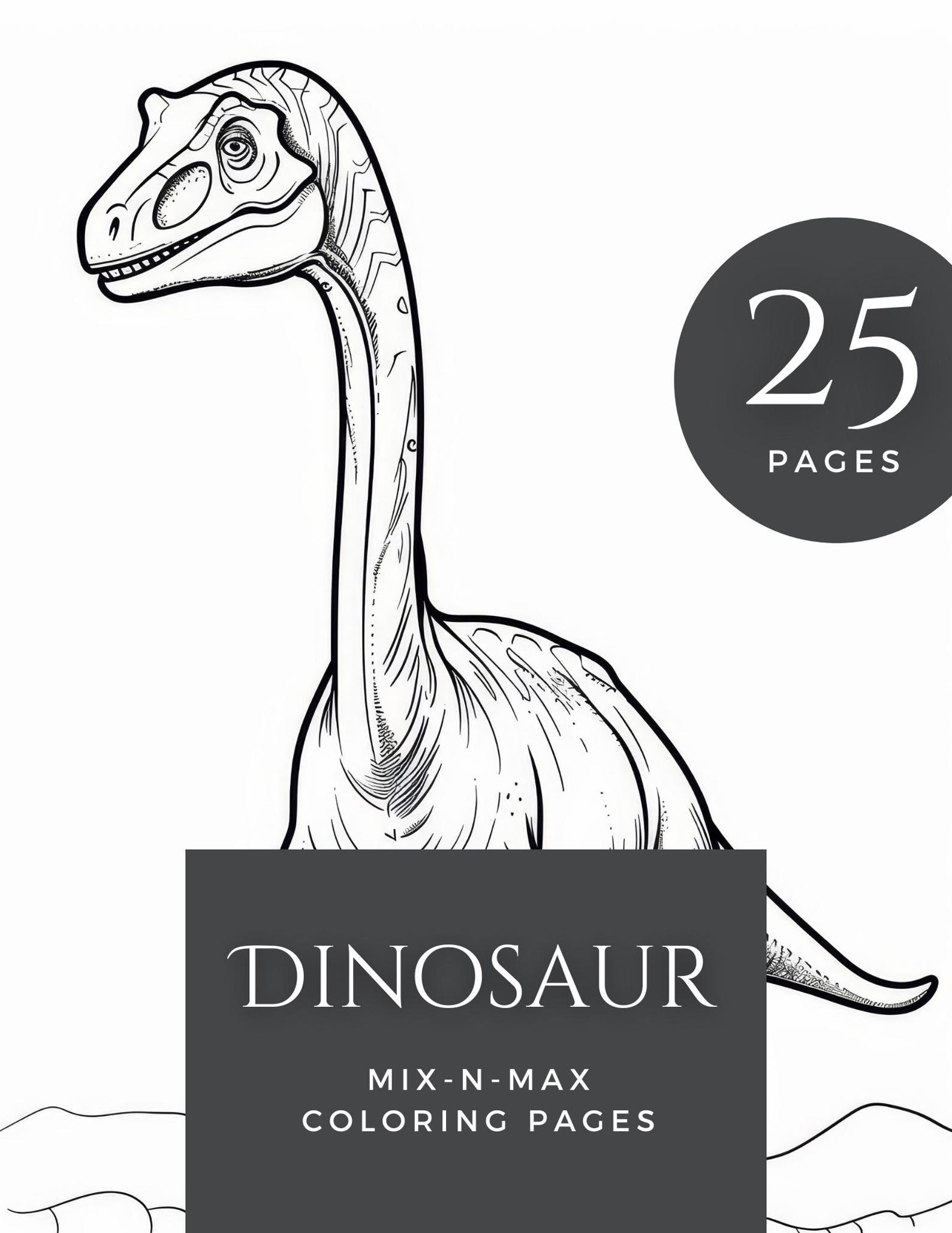 Dinosaur Coloring Book, Kids Activity Book, Printable Dinosaur Coloring ...