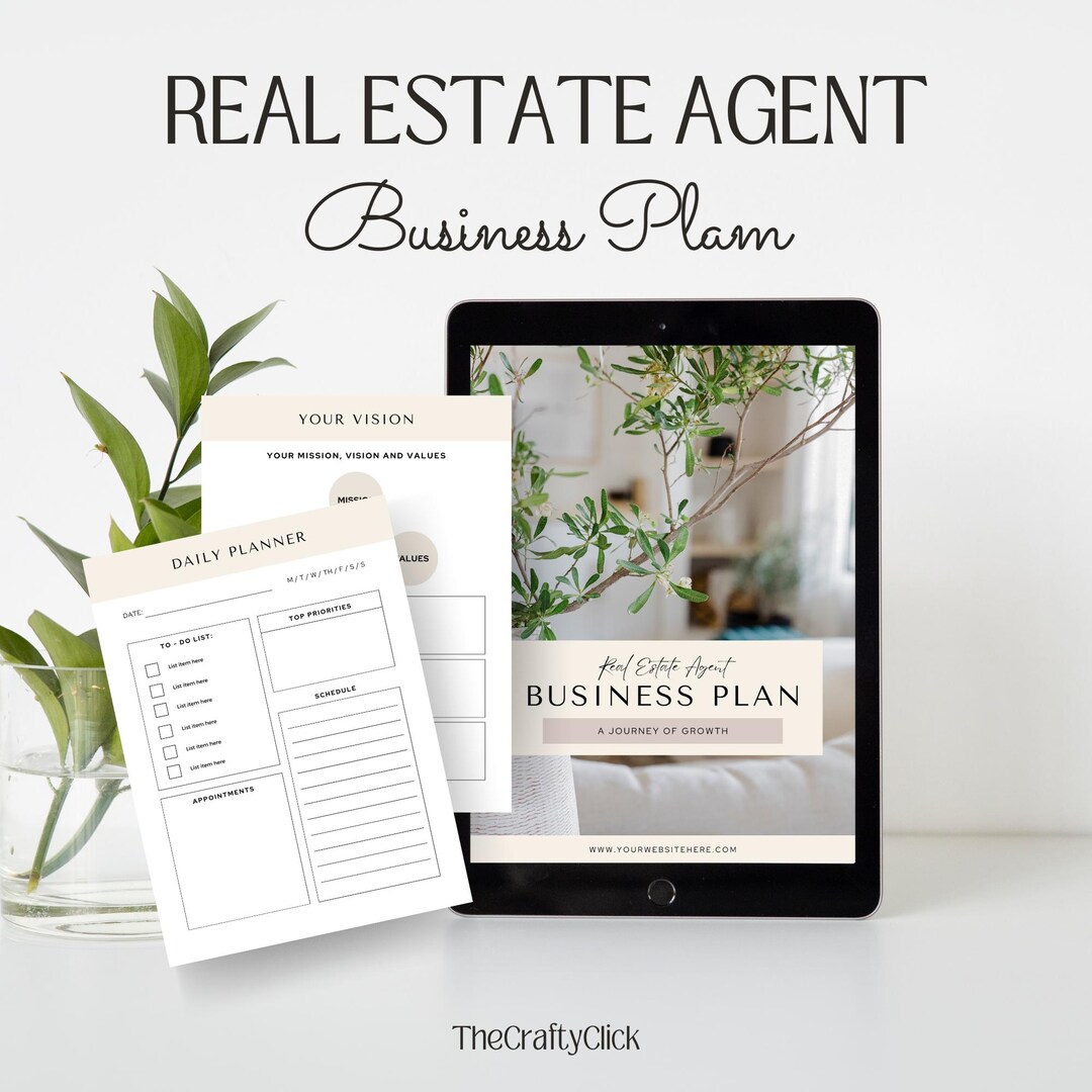 Business Plan for Realtors Template, Editable Real Estate Planners ...