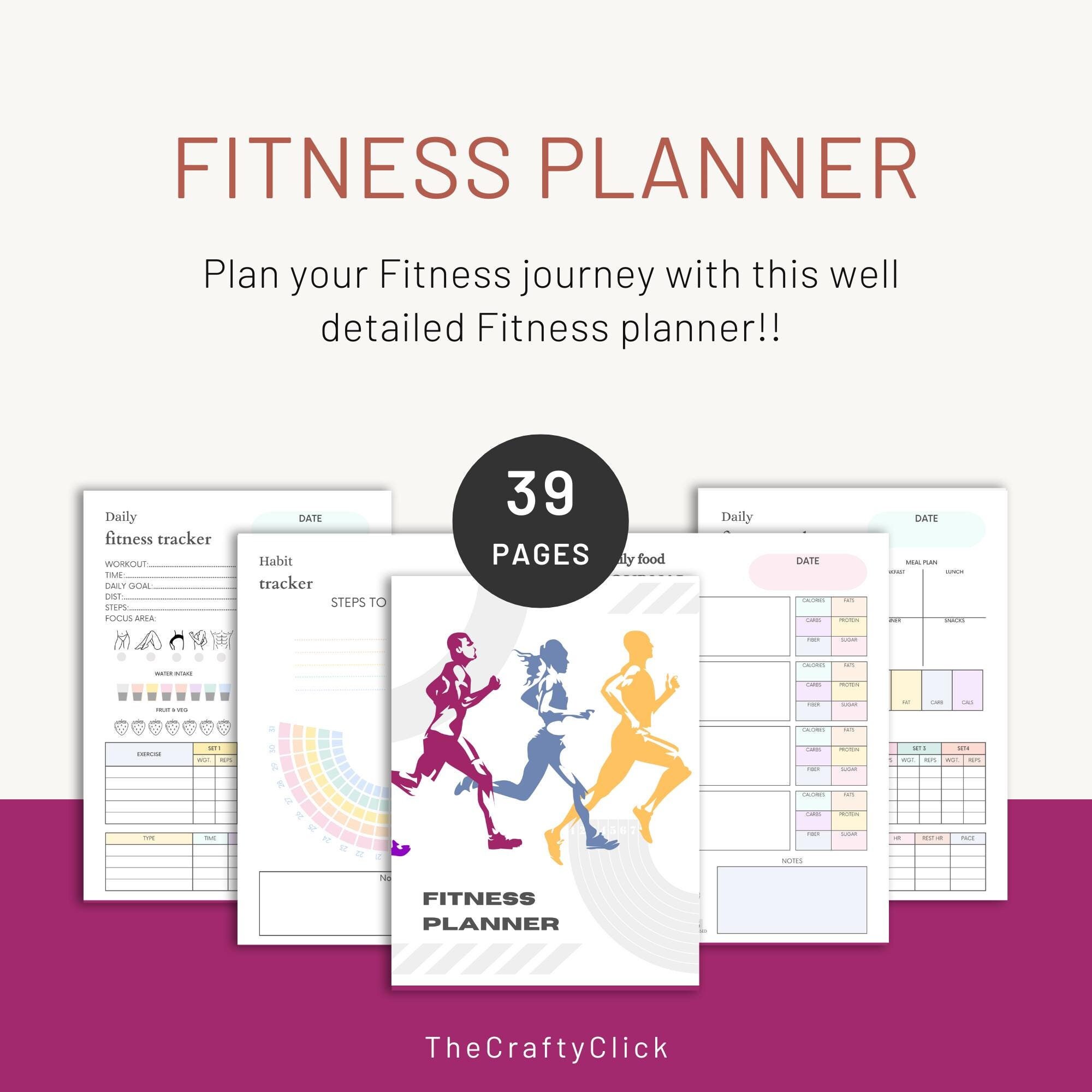 Digital Fitness Planner, Printable Workout and Diet Tracker, Get ...