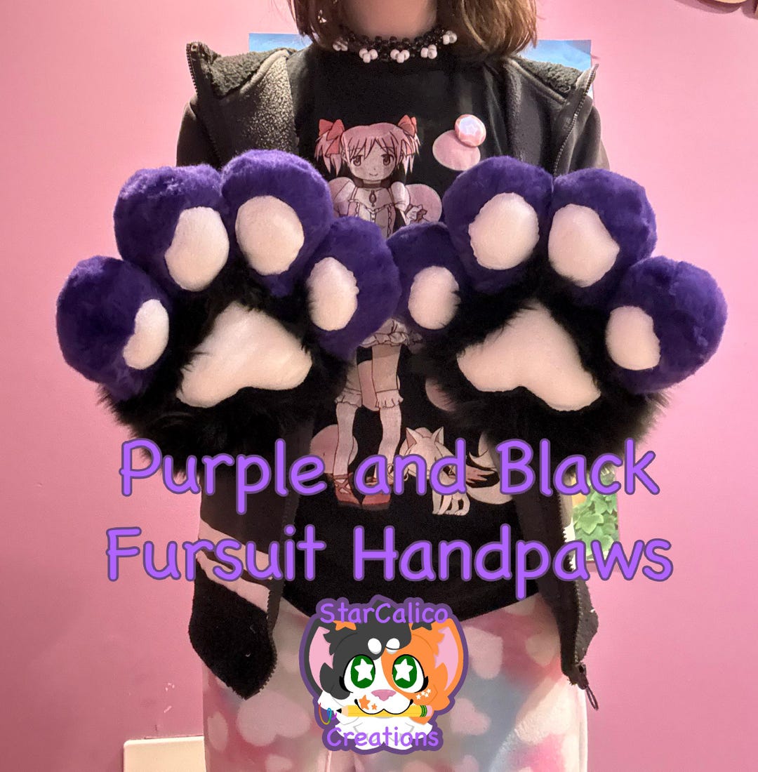 Premade Purple and Black Fursuit Handpaws - Etsy