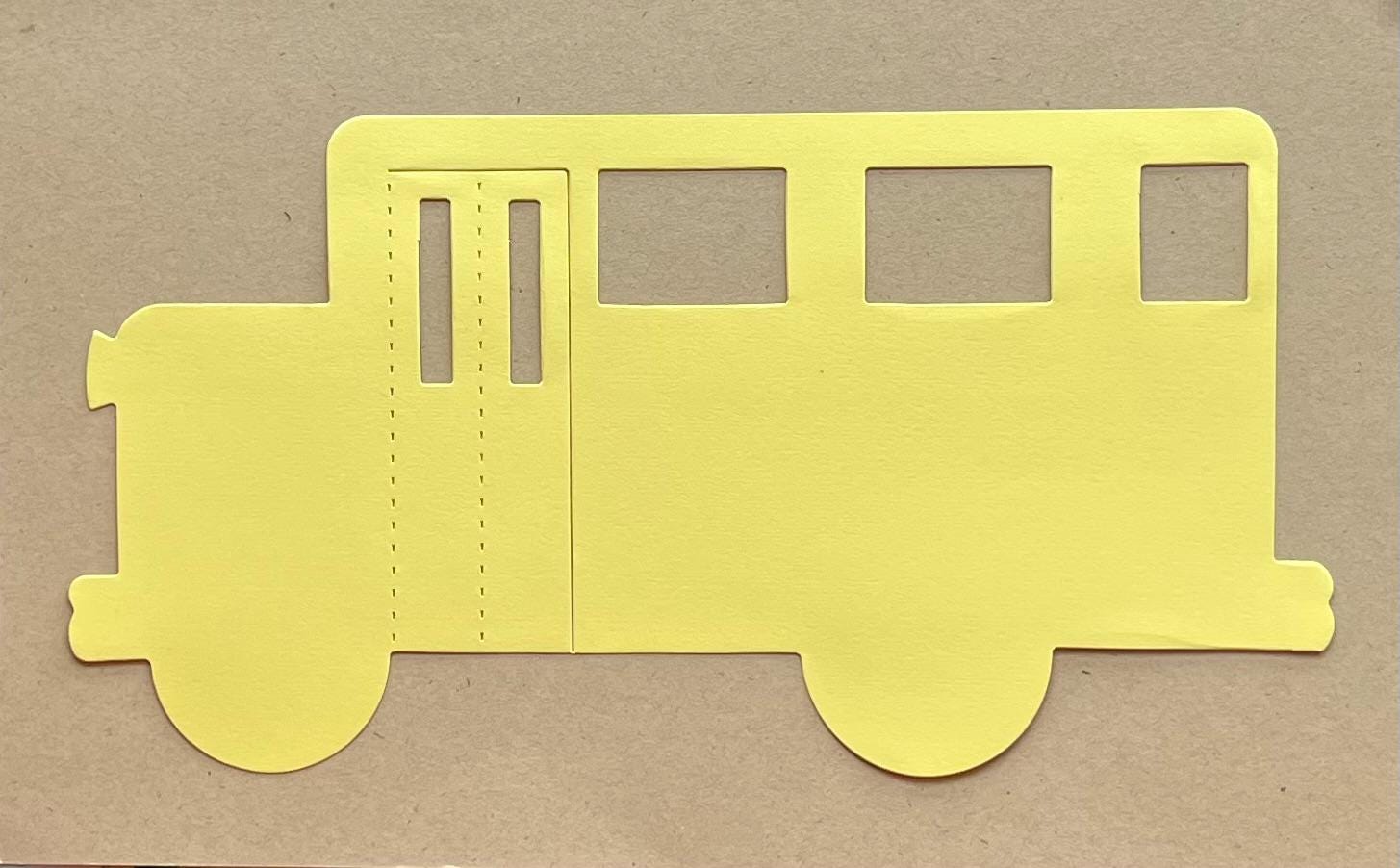Large PASTEL YELLOW School Bus Die Cut |set of 10| Cardstock Designs ...