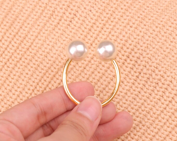 Sweater Clips for Cardigans-knitwear Dual Pearl Round Pin Button ...