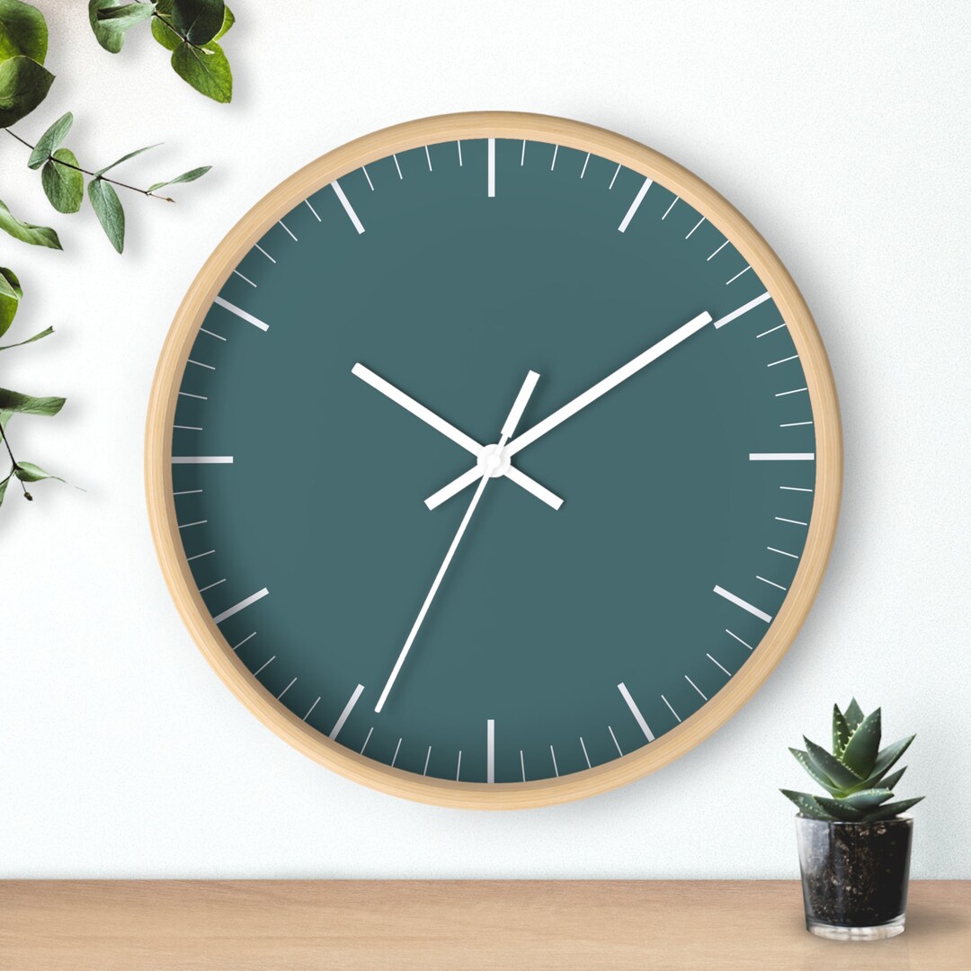 Teal Modern Wall Clock - Etsy