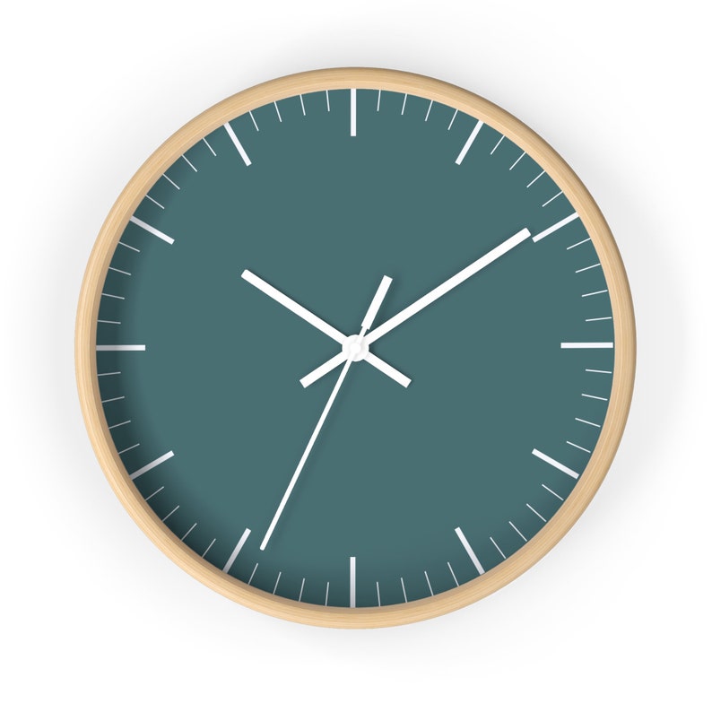 Teal Modern Wall Clock - Etsy